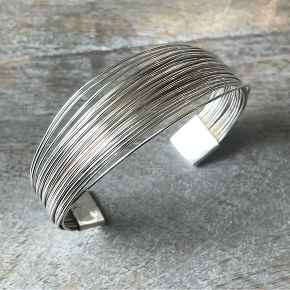 Jewelry | Vintage Sterling Silver 925 Multiple Strand Cuff Bracelet ...